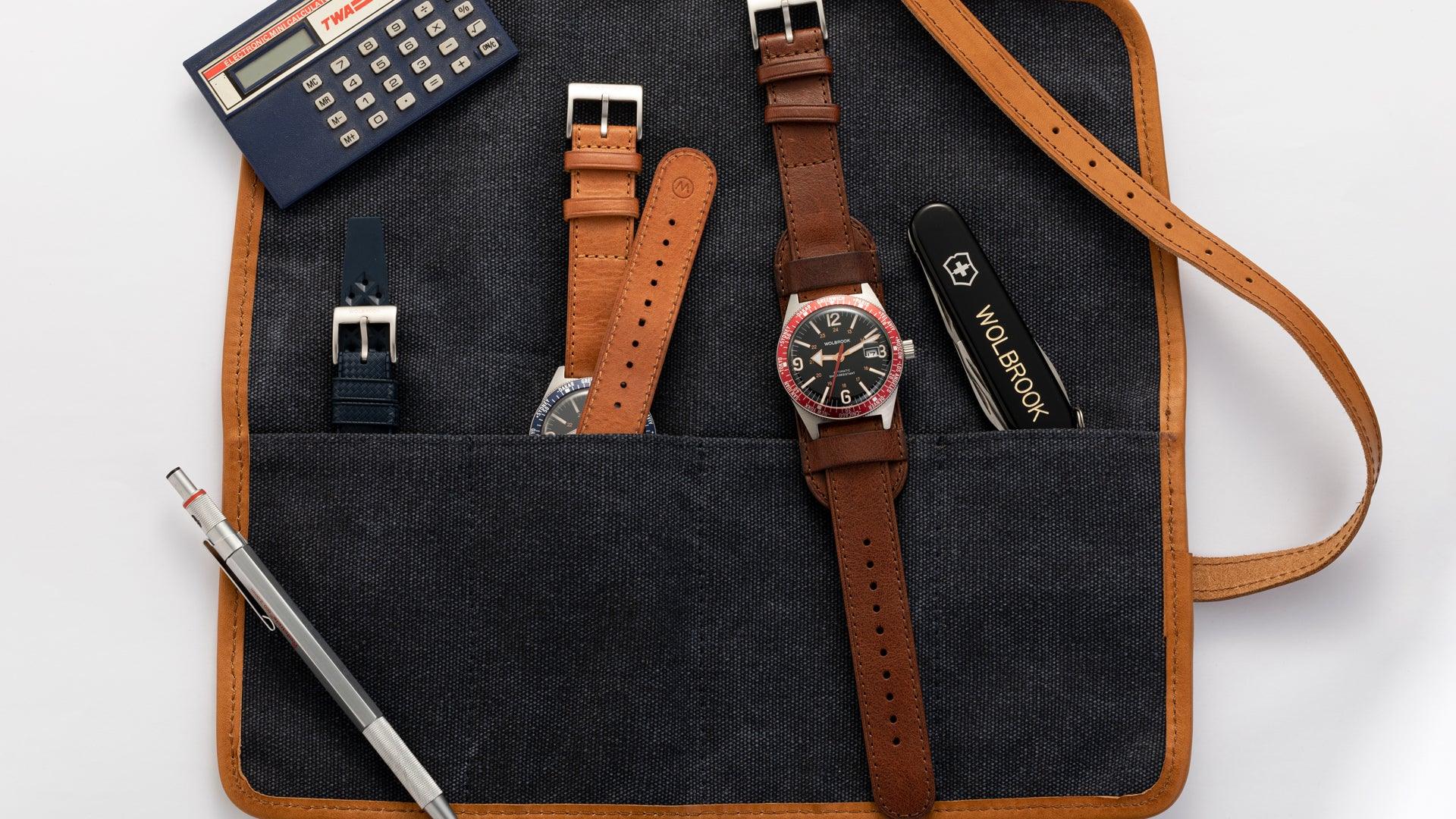 Canvas and Leather Watch Rolls – Wolbrook Watches